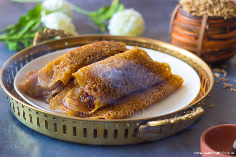Patishapta/Bengali sweet Crepes with Jaggery-Coconut filling | Not Out ...